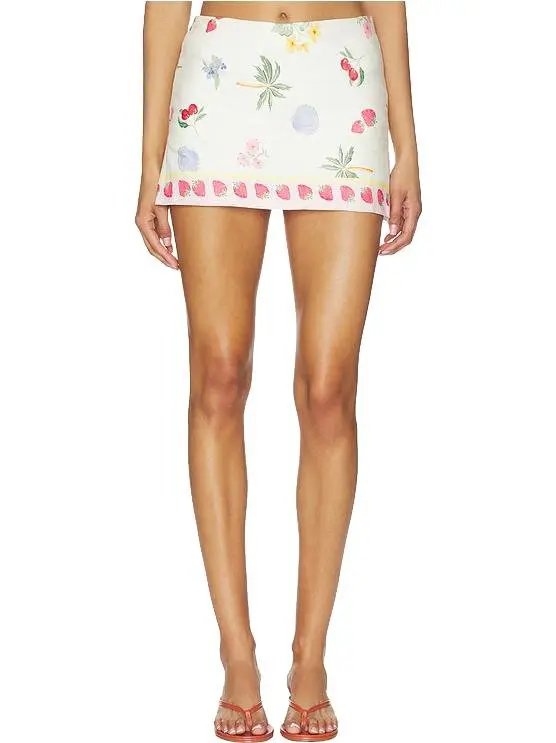 Amanda Uprichard Printed Linen Blend Skort - Boardwalk Print