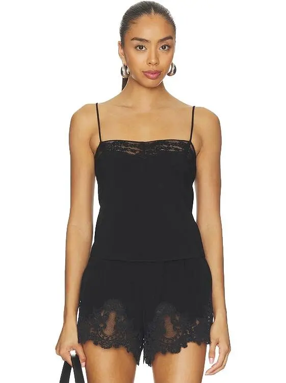 Tularosa Clara Lace Trim Camisole - Black