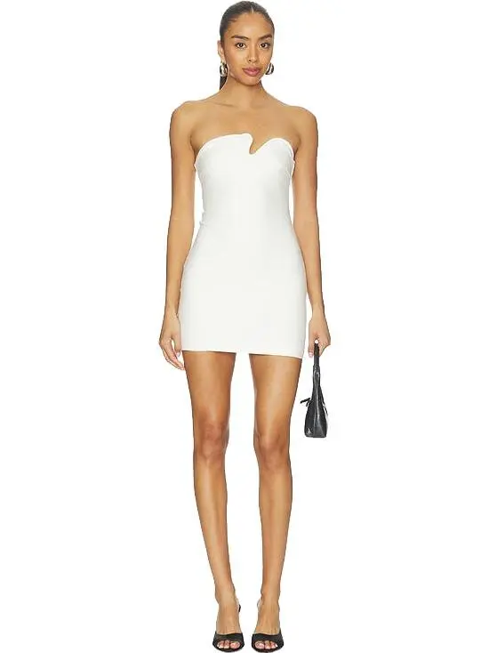 Superdown Strapless Mini Dress With U-wire Detail - White