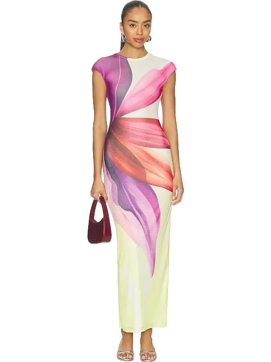 AFRM Cody Maxi Dress - Lemon Lotus