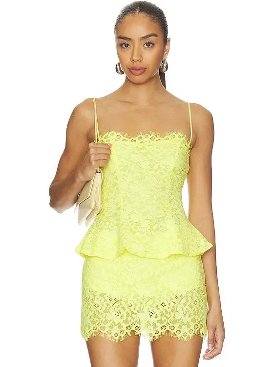 AFRM Ari Lace Peplum Top - Limelight