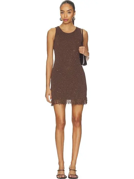 ASTA RESORT Natalia Mini Dress - Dark Chocolate Sequin
