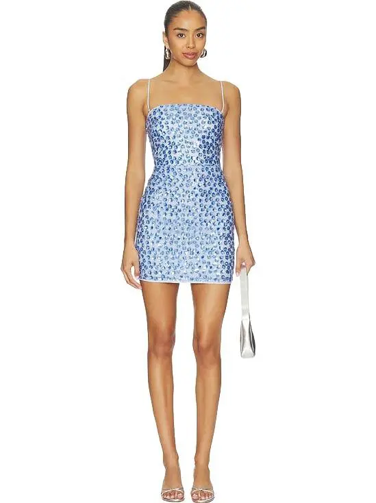 For Love & Lemons Saltwater Sequin Mini Dress - Lapis