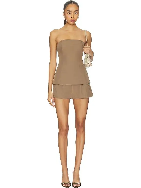 ALL THE WAYS Aletta Strapless Short Set - Brown
