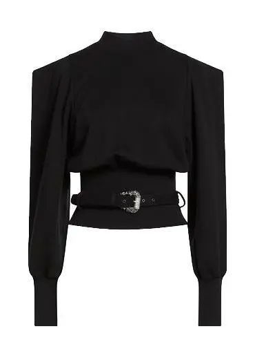 Versace French Terry Sweatshirt With Belt - Black