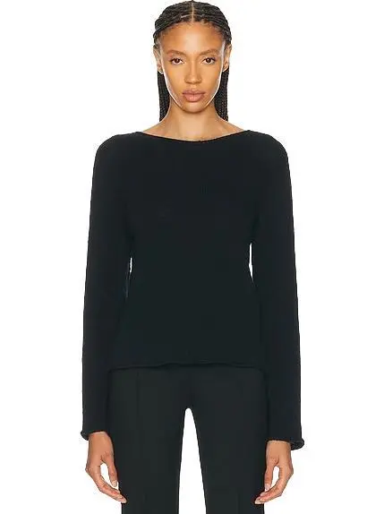 THE ROW Omiko Textured Knit Top - Black