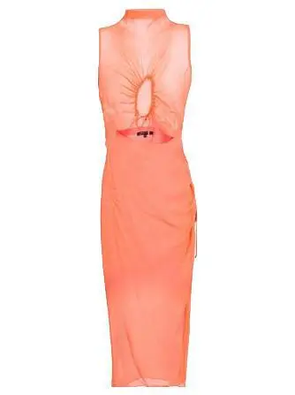Patrizia Pepe Sleeveless Cutout Maxi Dress - Orange