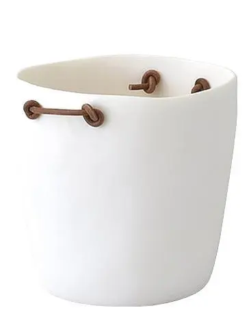 TINA FREY DESIGNS Leather Handle Champagne Bucket - White