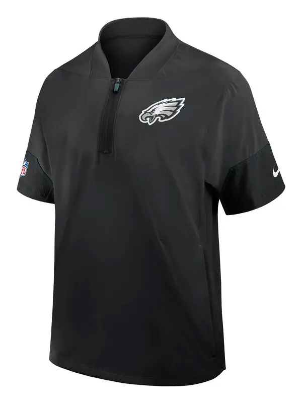 Nike Philadelphia Eagles Nfl Short Sleeve Hooded Jacket - Black