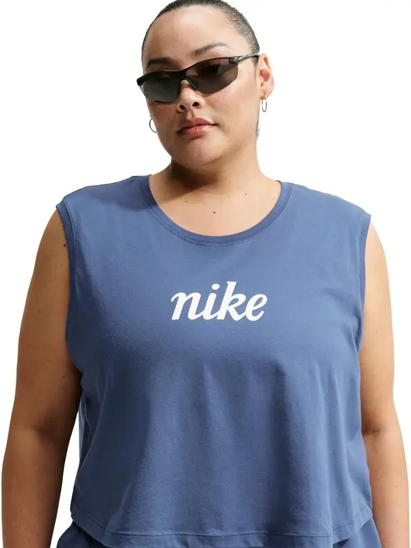 Nike Club Loose Cropped Tank Top - Blue