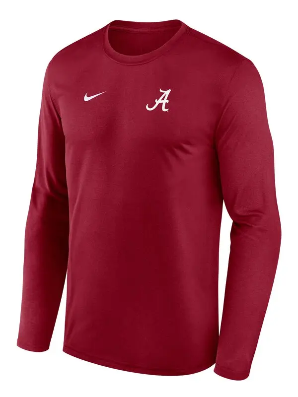 Nike Alabama Sideline Legend Small Logo Dri-fit College Long-sleeve T-shirt - Red