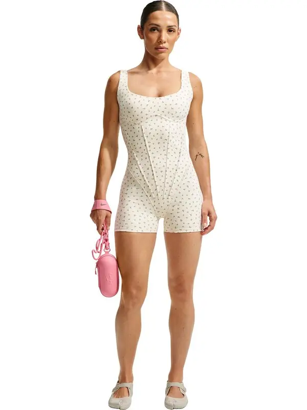 Nike Skims Matte Printed Corset Bodysuit - White