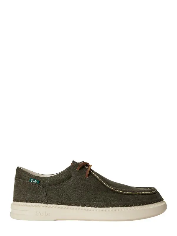 Ralph Lauren Rlite Washed Canvas Moc-toe Shoe - Olive
