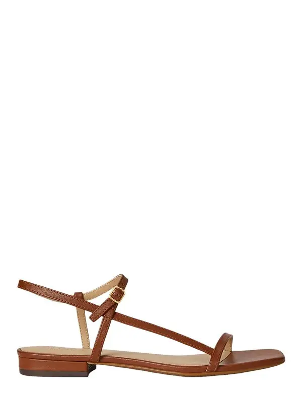 Ralph Lauren Lainee Nappa Leather Strappy Sandals - Lauren Tan