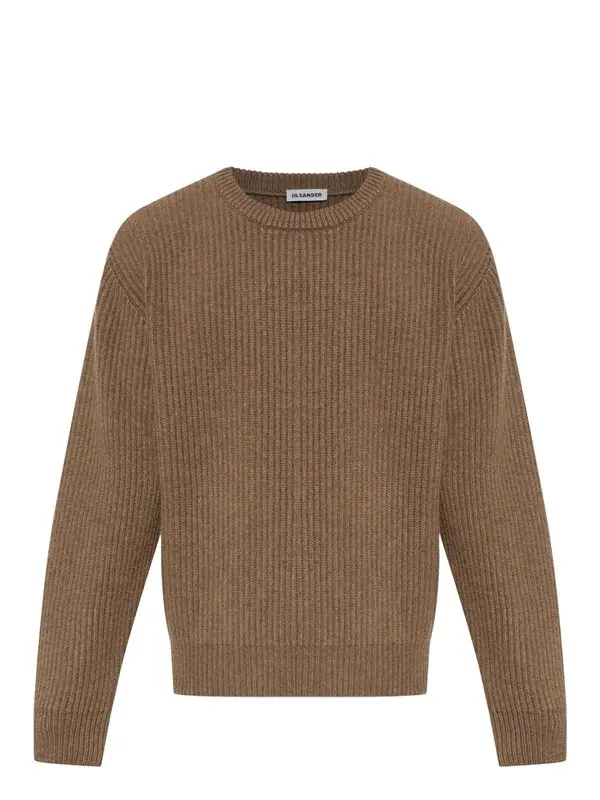JIL SANDER Wool Sweater With V-neck - Brown
