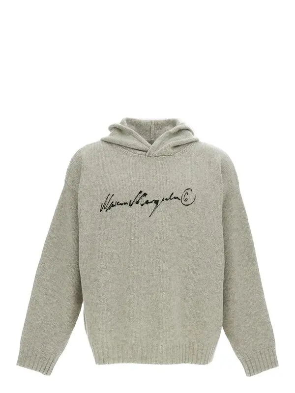 MAISON MARGIELA Hooded Wool-blend Knit Sweater - Beige
