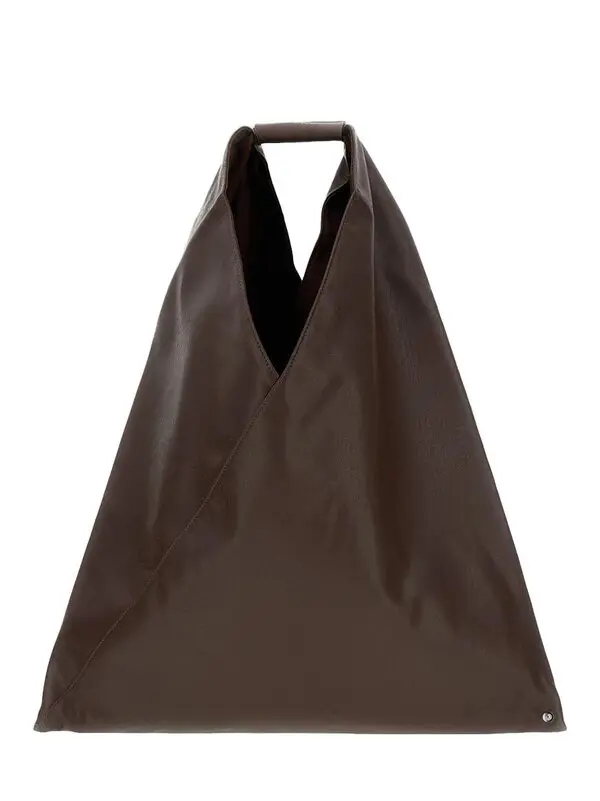 MAISON MARGIELA Faux Leather Shopper Bag - Marrone