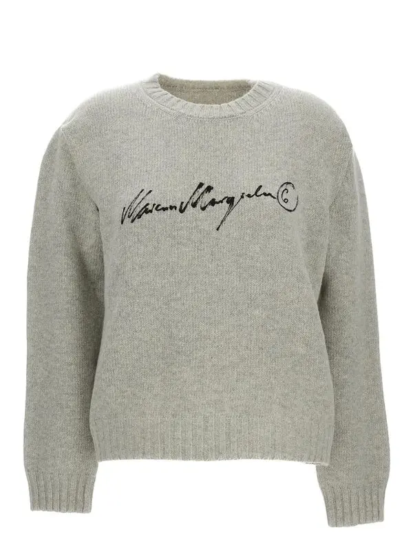 MAISON MARGIELA Crew Neck Wool-blend Sweater - Grey