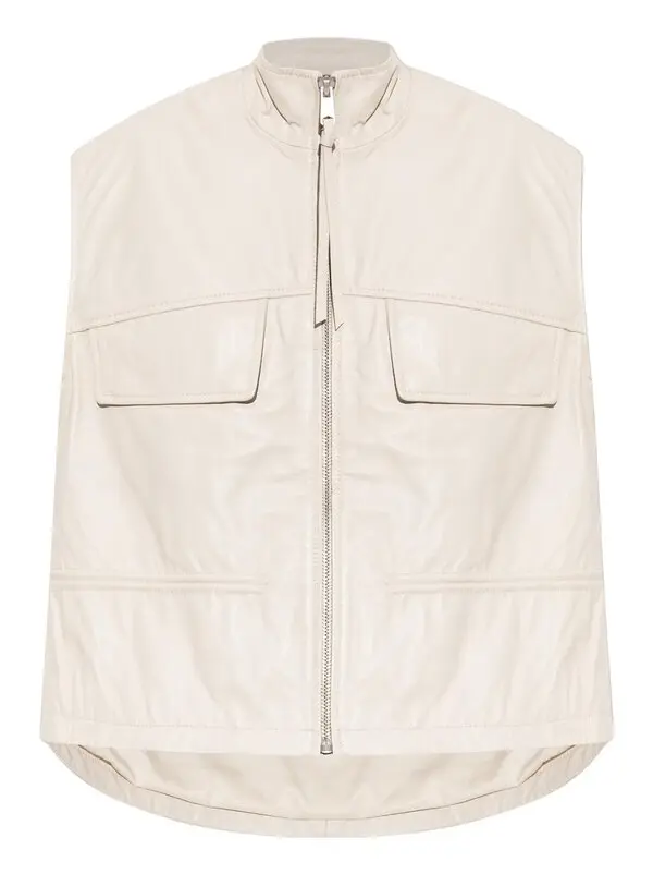 ALLSAINTS Flor Leather Vest - Cream