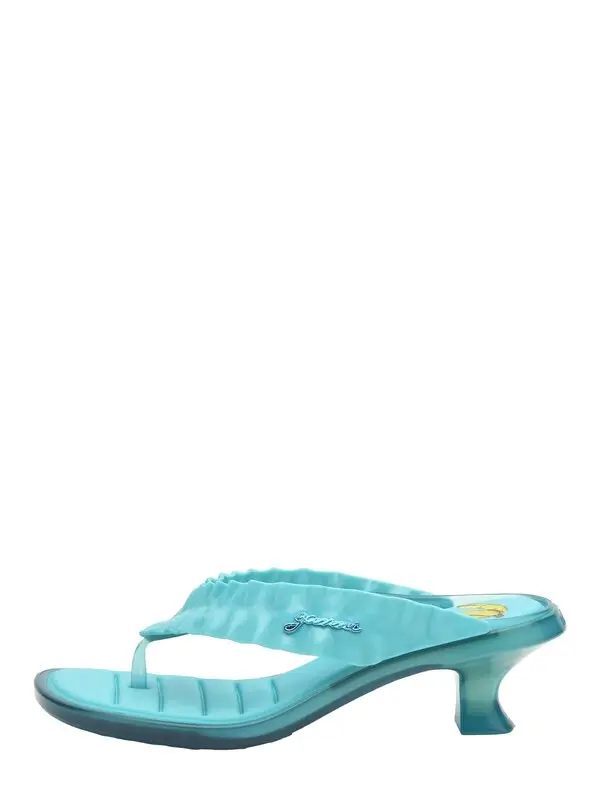 Melissa X Ganni Thong Kitten Heel Sandals - Blue
