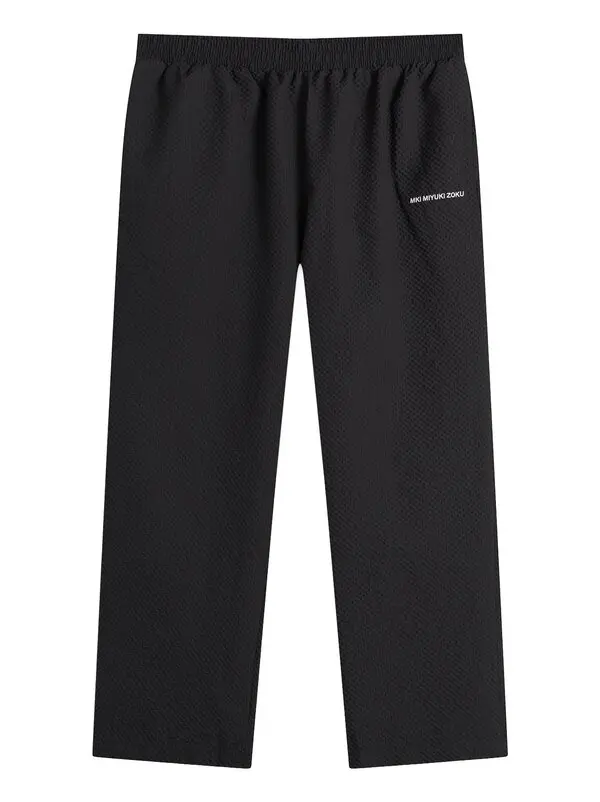 MKI MIYUKI ZOKU Seersucker Wide Leg Trousers - Black