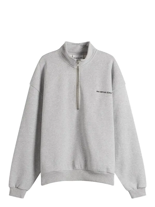 MKI MIYUKI ZOKU Uniform Quarter Zip Sweatshirt - Grey