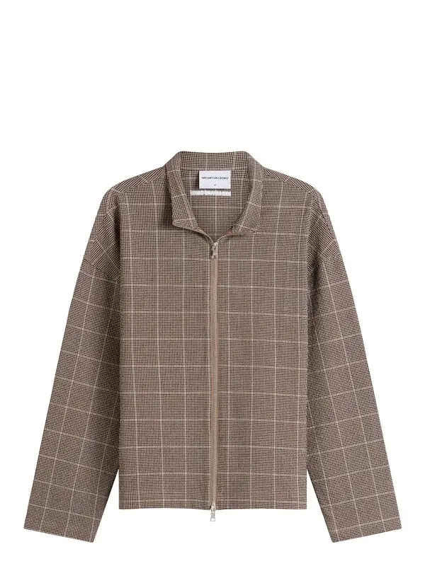 MKI MIYUKI ZOKU Seersucker Check Track Jacket - Brown