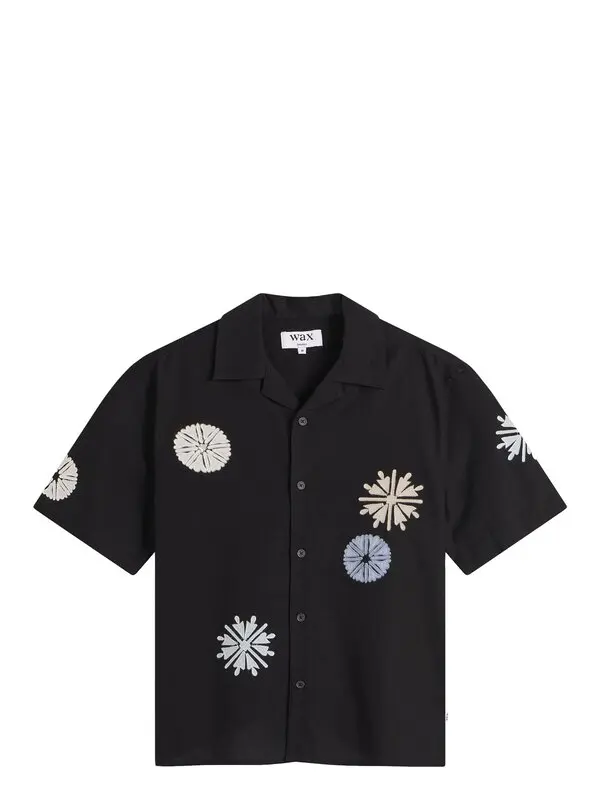 WAX LONDON Didcot Round Applique Vacation Shirt - Black/multi