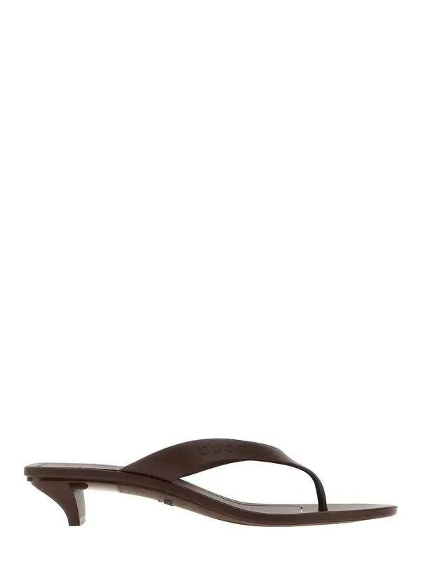 Gucci Rubber Vittoria Thong Mules - Brown