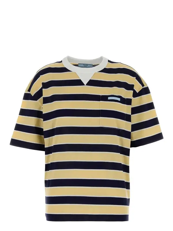 Prada Embroidered Cotton Oversize T-shirt - Multicolor