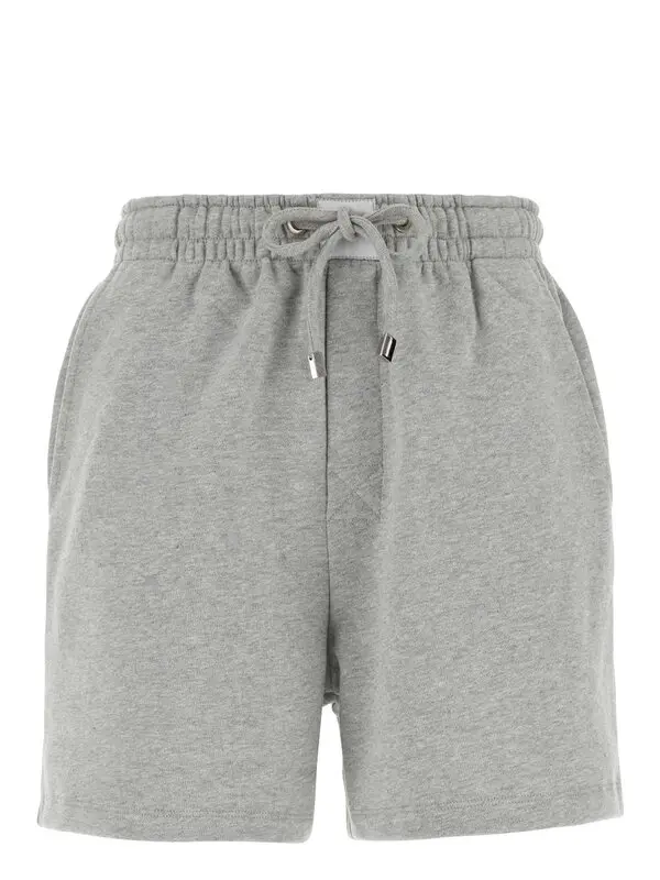 Attico Cotton Drawstring Shorts - Gray