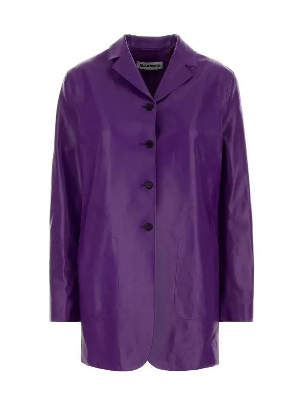 JIL SANDER Leather Jacket - Purple