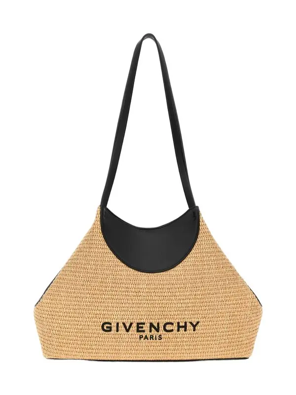 Givenchy Raffia Small Facet Shoulder Bag - Brown