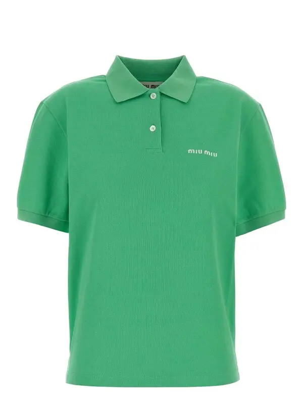 Miu Miu Piquet Polo Shirt - Green