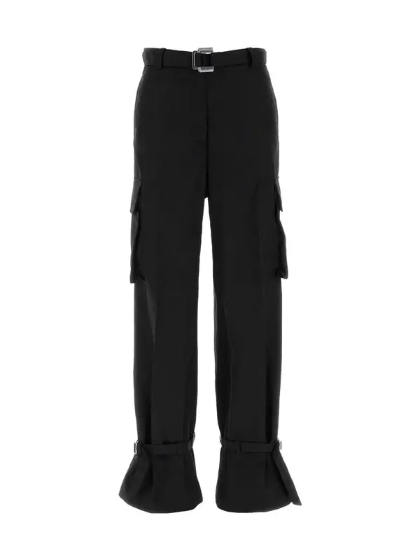 Attico Nylon Cargo Pants - Black