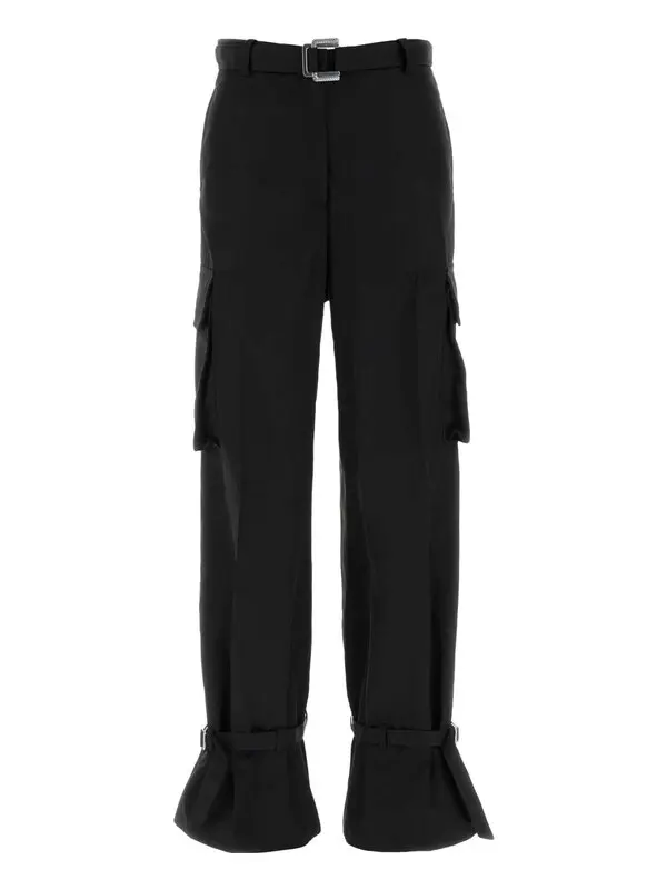 Attico Nylon Cargo Pants - Black
