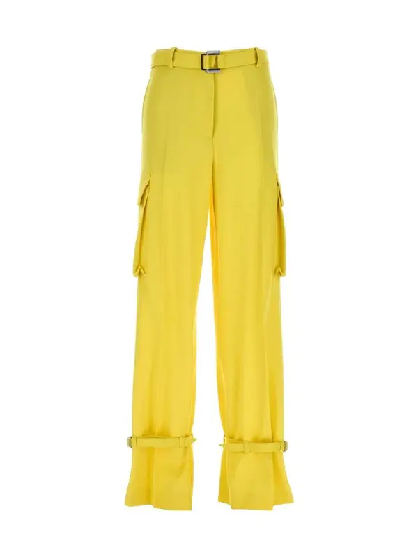 Attico Wool Cargo Pants - Yellow