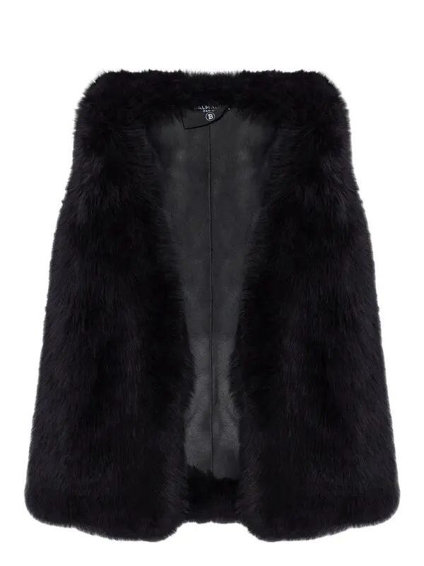 Balmain Lamb Fur Vest - Black