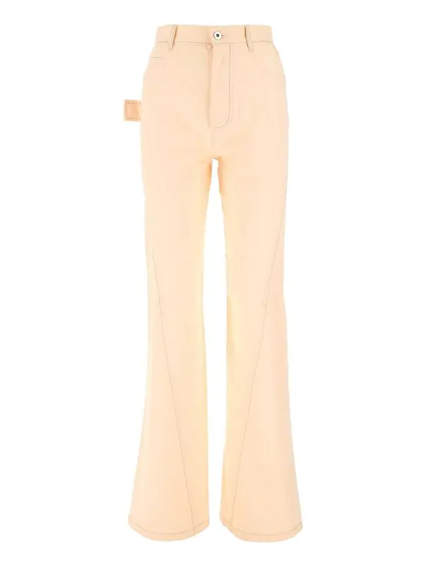 Bottega Veneta Cotton Wide Leg Trousers - Orange