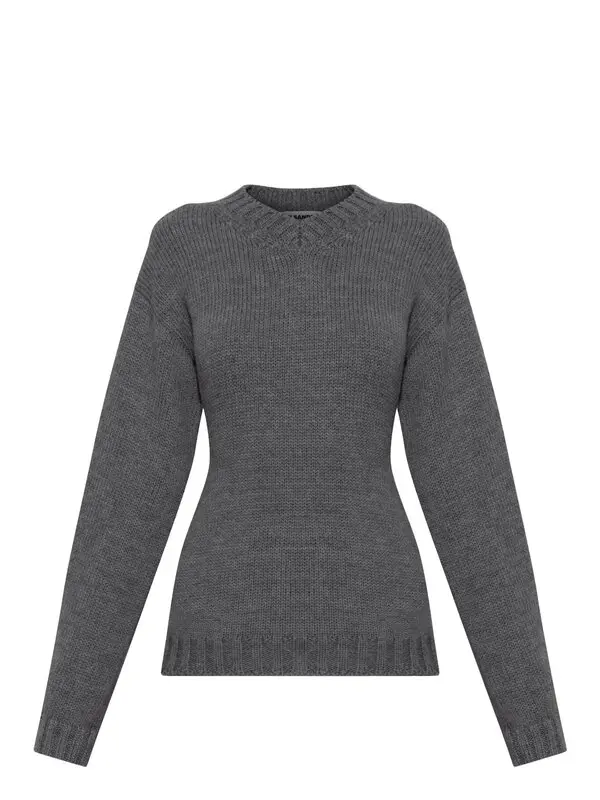 JIL SANDER Wool V-neck Sweater - Grey