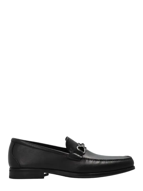 FERRAGAMO Supreme' Loafers In Leather With Silver Buckle - Black