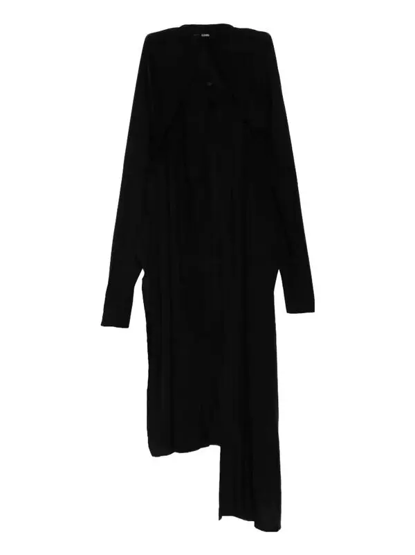 LIMI FEU Asymmetric Draped Coat - Black
