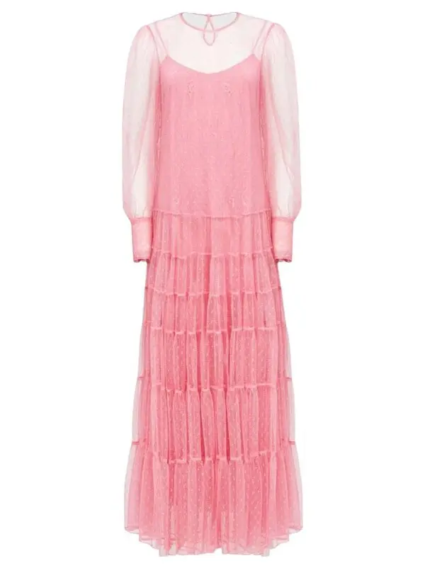 TWINSET Semi-transparent Long-sleeved Dress - Pink