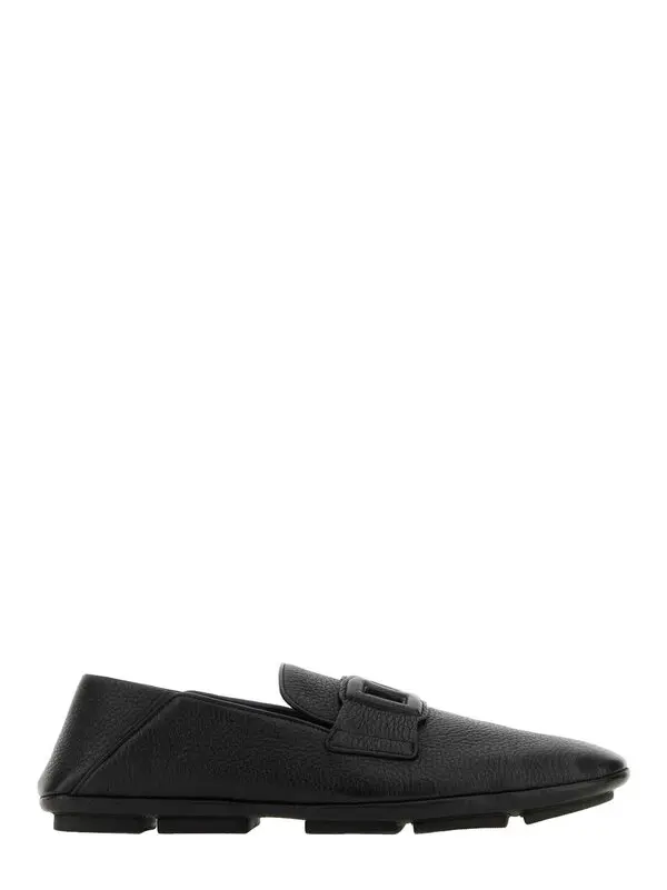 Dolce & Gabbana Deer Leather Driver Loafers - Black