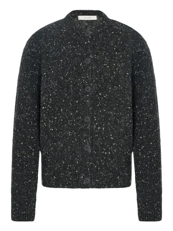 THE ROW Mauino Knitted Cardigan - Charcoal Gray Mixed Color