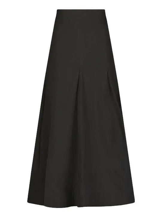 Lela Rose Cotton Poplin Seam Detail Skirt - Black
