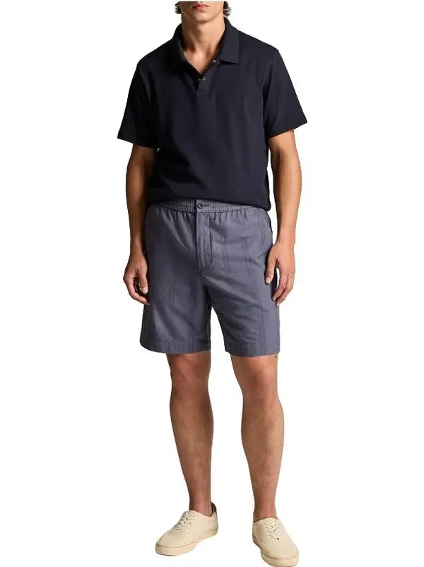 Vince Cove Stripe Cotton-hemp Short - Blue