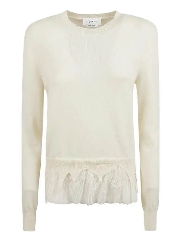 Alexander McQueen Cobweb Lace Wool Cashmere Sweater - /