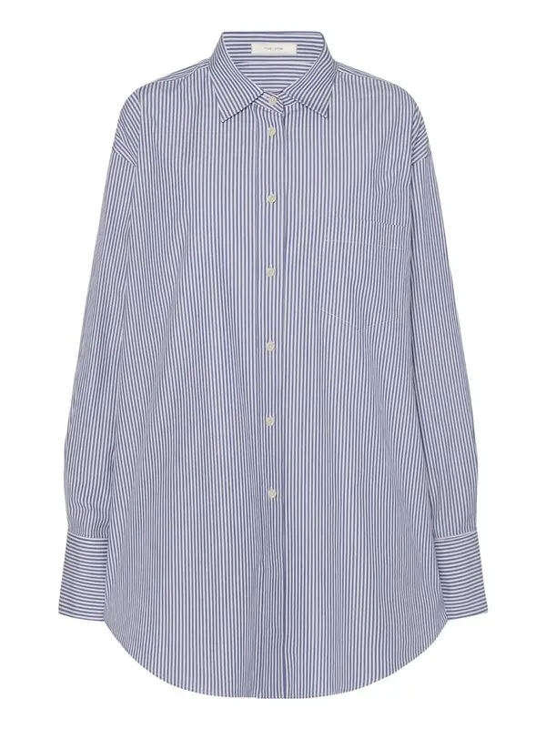 THE ROW Ment Striped Shirt - White/blue