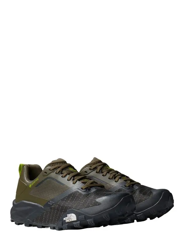 The North Face Offtrail Tr Gore-tex Trail Running Shoes - New Gray-brown Green-asphalt Gray
